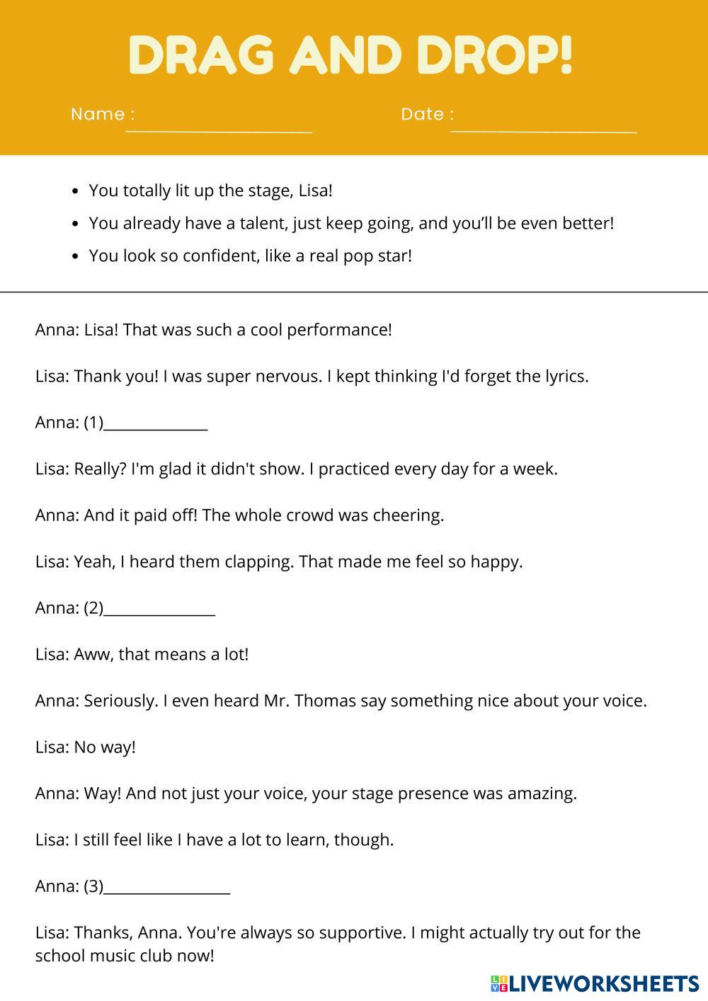 Drag and Drop | English Language Worksheets | 8170303