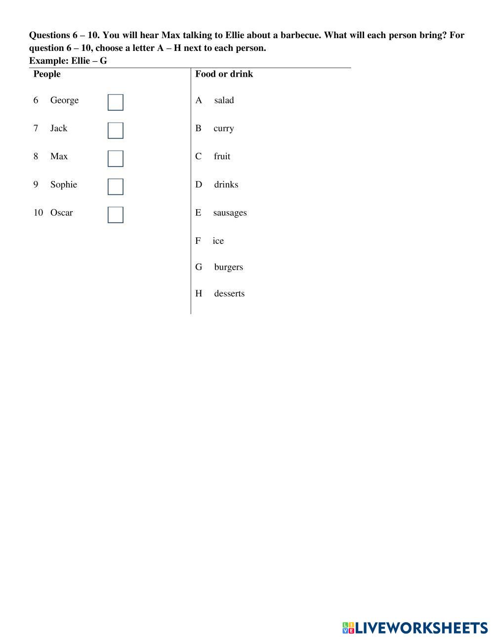 E1 PRACTICE TES… | ESL Worksheets | 8170719