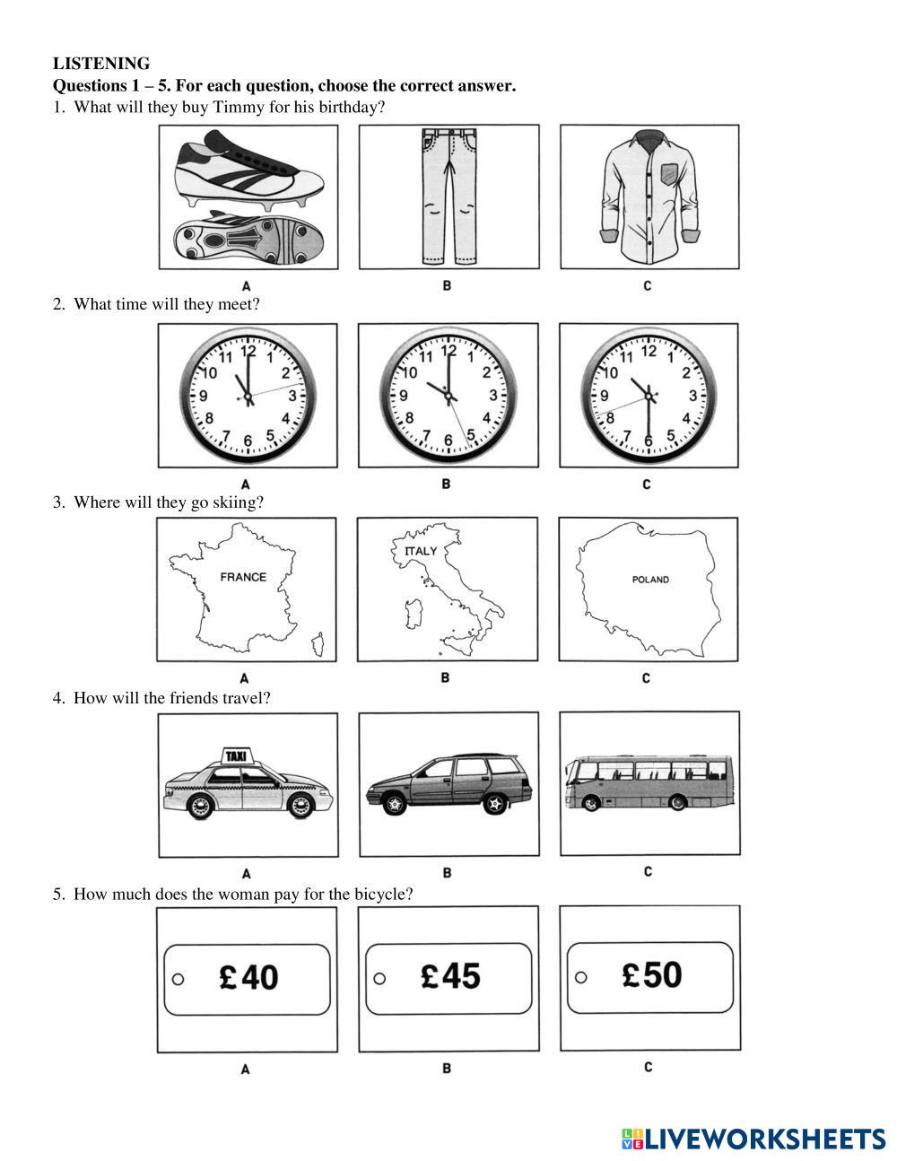 E1 PRACTICE TES… | ESL Worksheets | 8170728