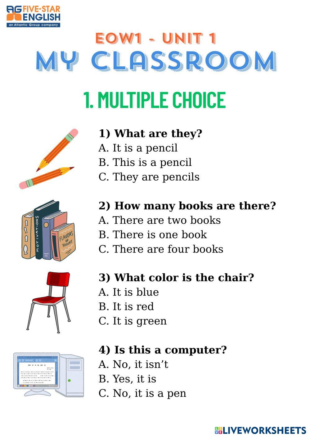 My Classroom | ESL Worksheets | 8172041