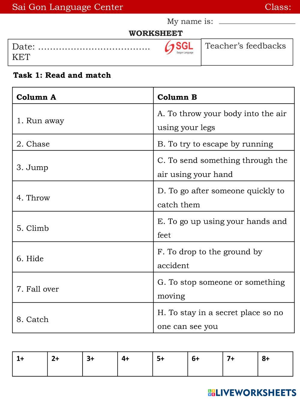 KET Unit 7 Turn… | Language Arts Worksheets | 8172113