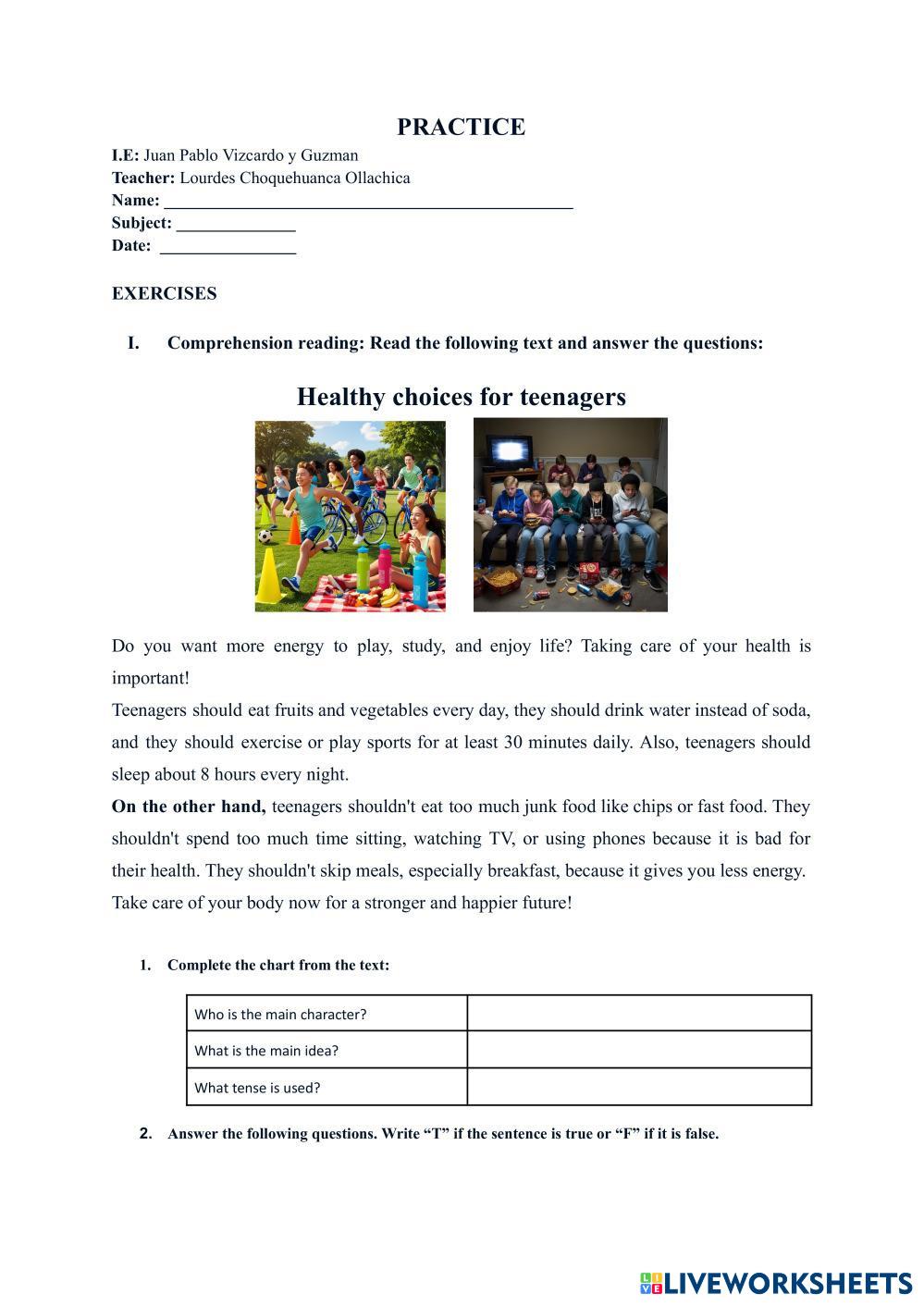 PRACTICE | ESL Worksheets | 8174467