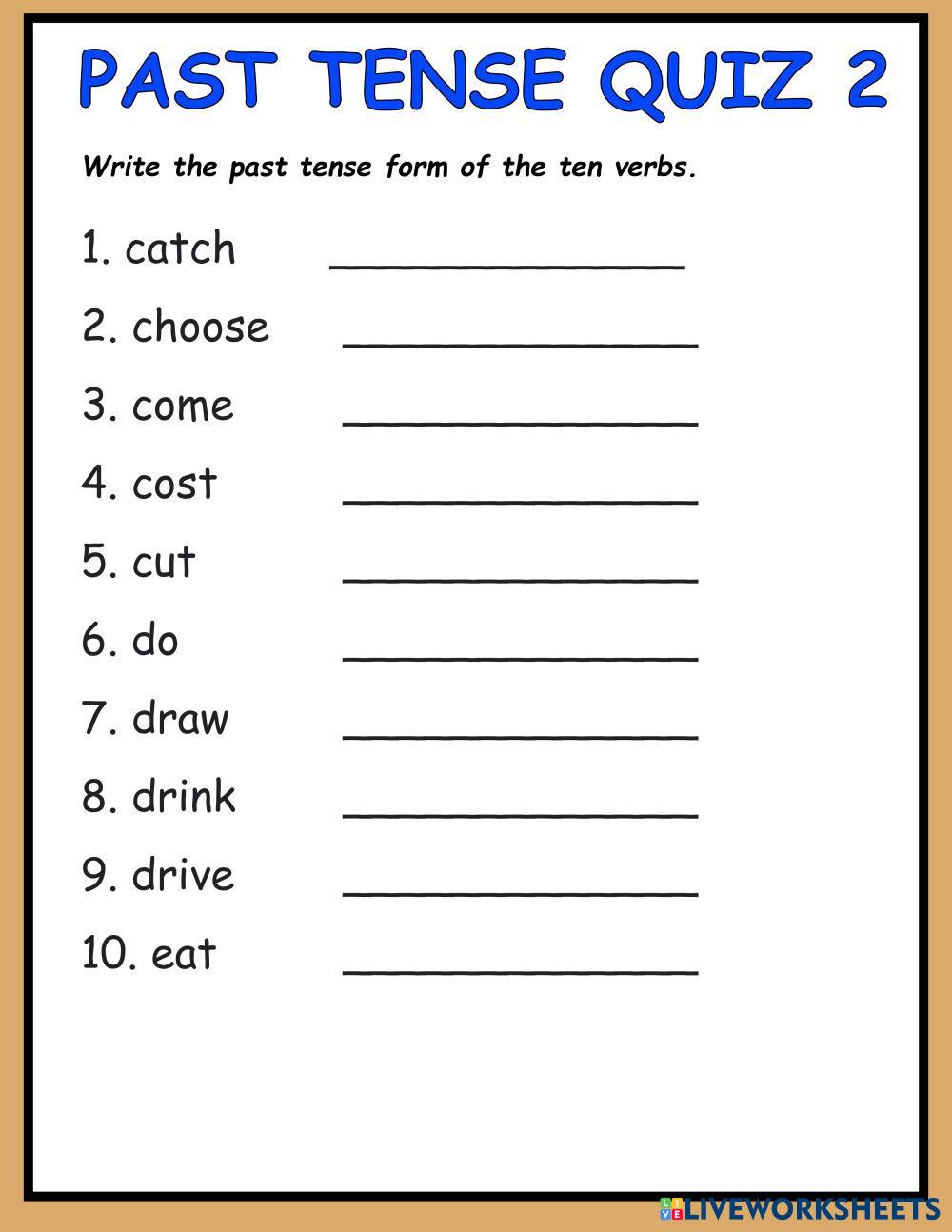 Past Tense Quiz… | ESL Worksheets | 8175162