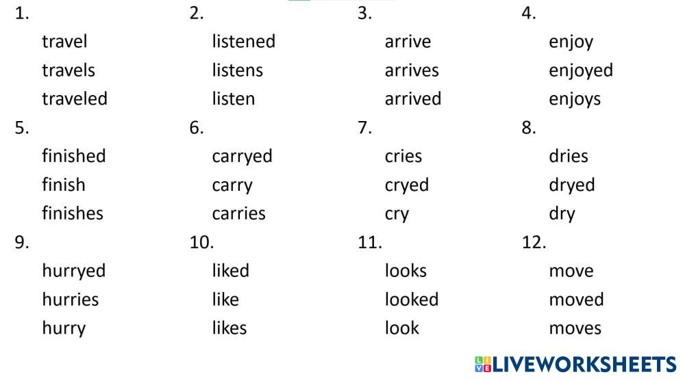 LISTENING VERB 3 | Language Arts Worksheets | 8175372