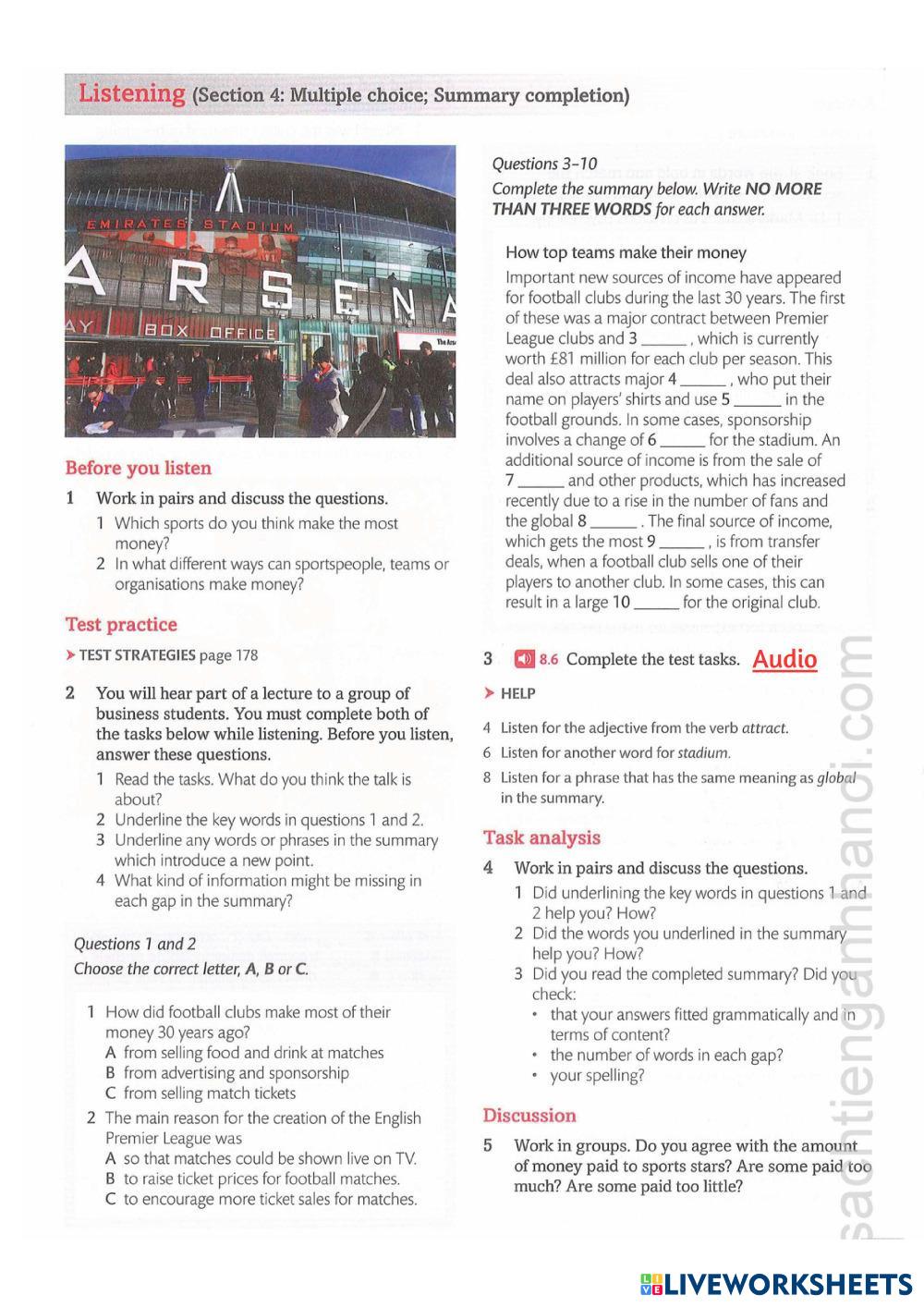 Homework - Unit… | ESL Worksheets | 8175926