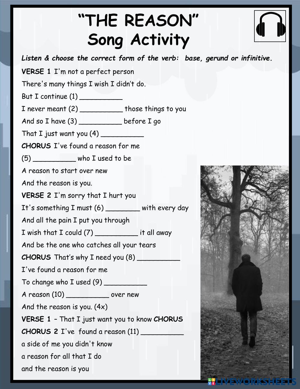 "The Reason" So… | ESL Worksheets | 8176366