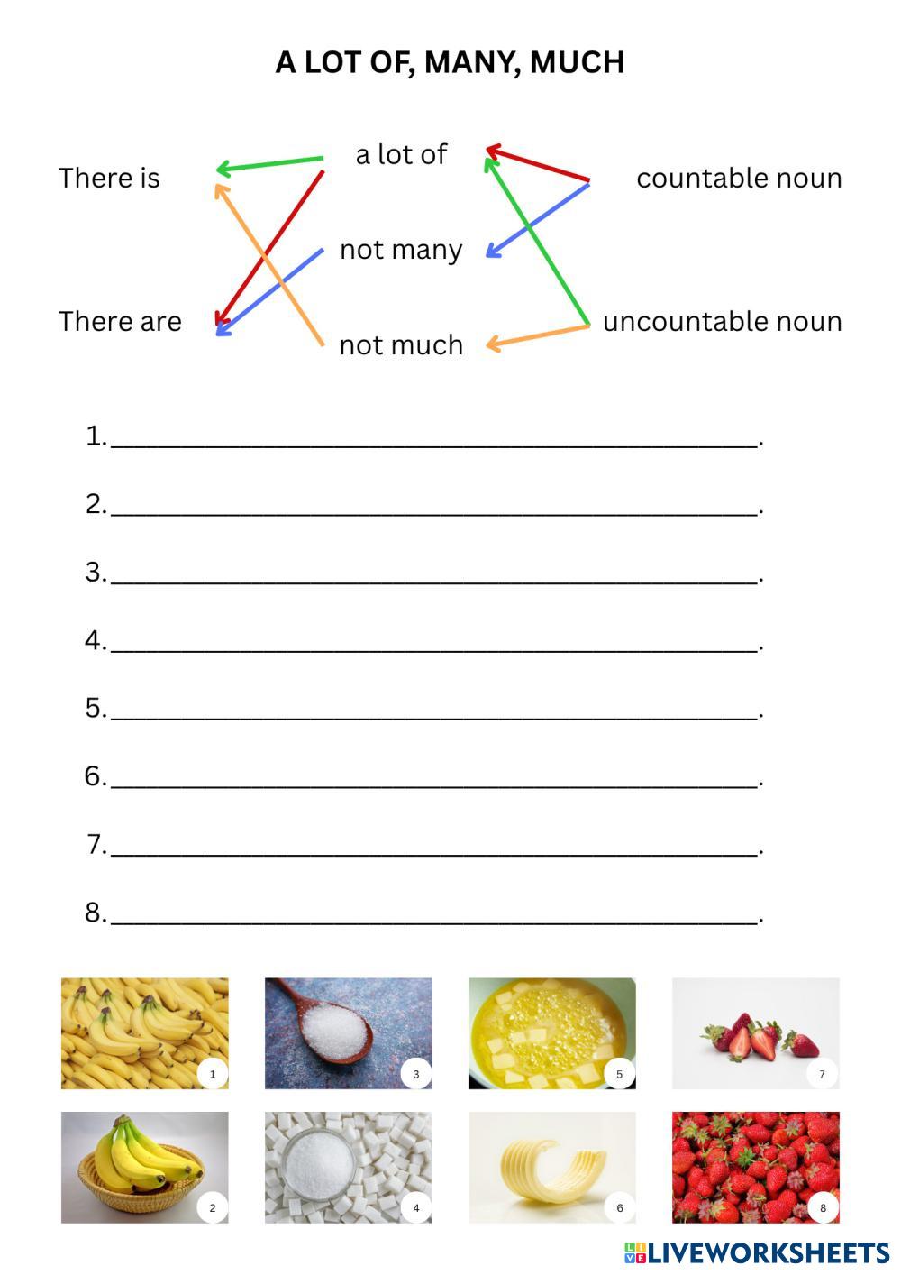A lot of, many,… | ESL Worksheets | 8176591