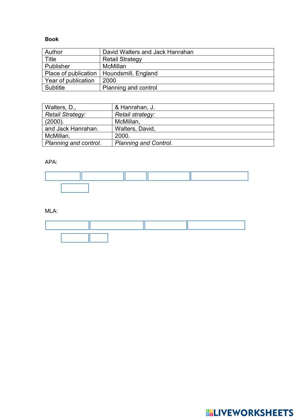 Citation_Book | Social Studies Worksheets | 8178678