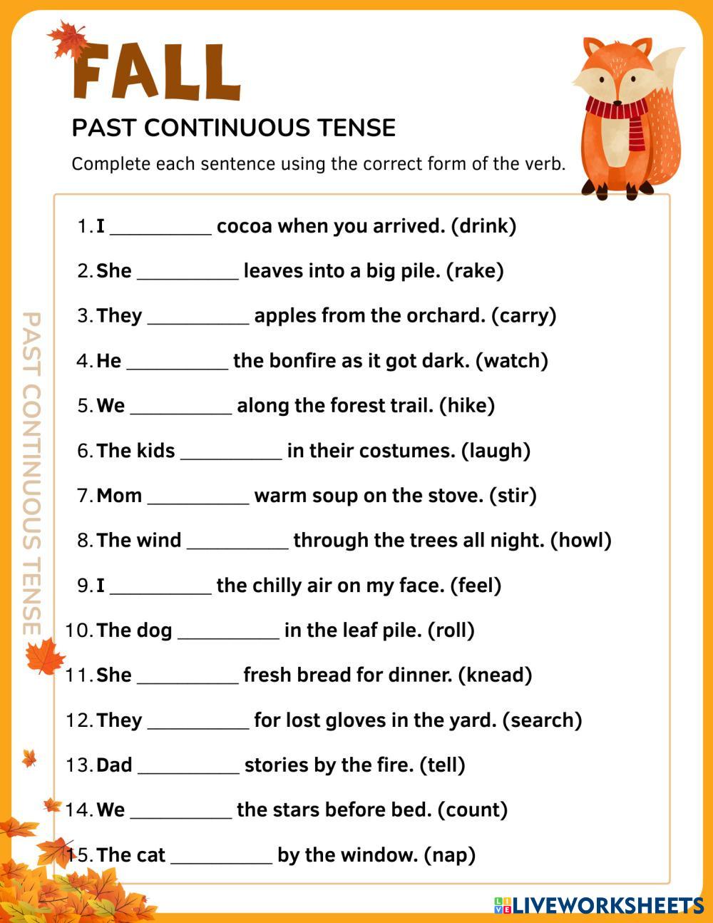 PAST CONTINUOUS… | Language Arts Worksheets | 8178933