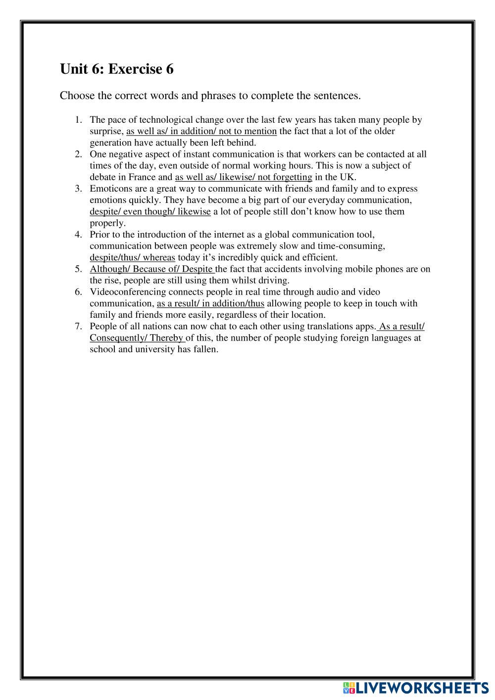 Unit 6 - Writing | ESL Worksheets | 8179853