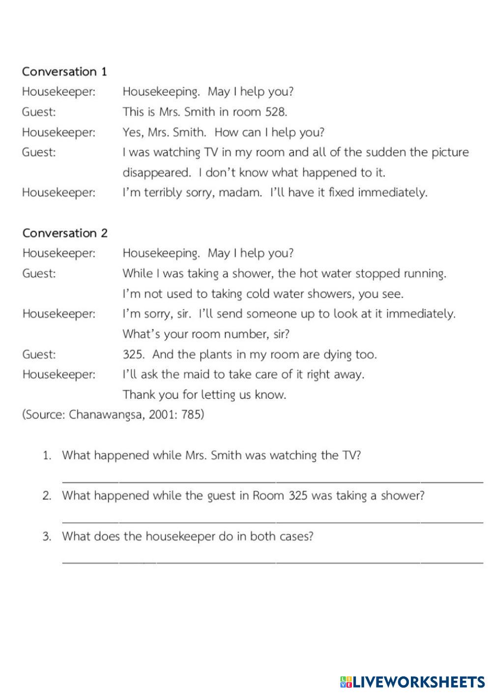 housekeeping | Social Studies Worksheets | 8180459