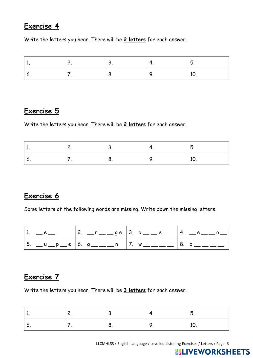 Letters | ESL Worksheets | 8180819