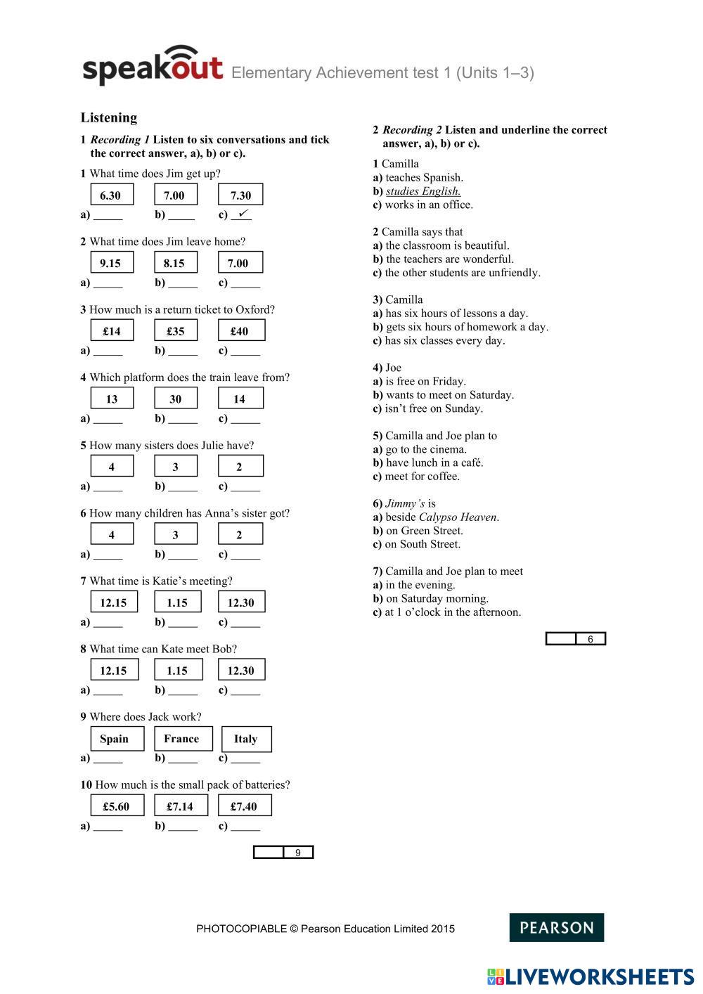 Achievement Tes… | ESL Worksheets | 8181228