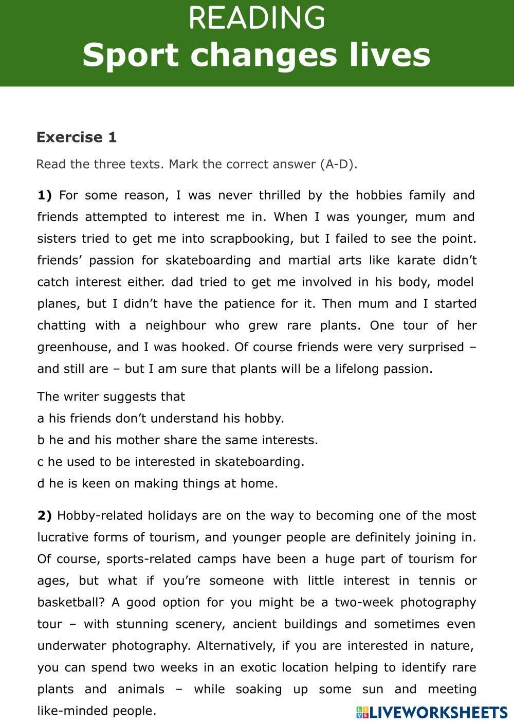 Sport changes l… | ESL Worksheets | 8182333