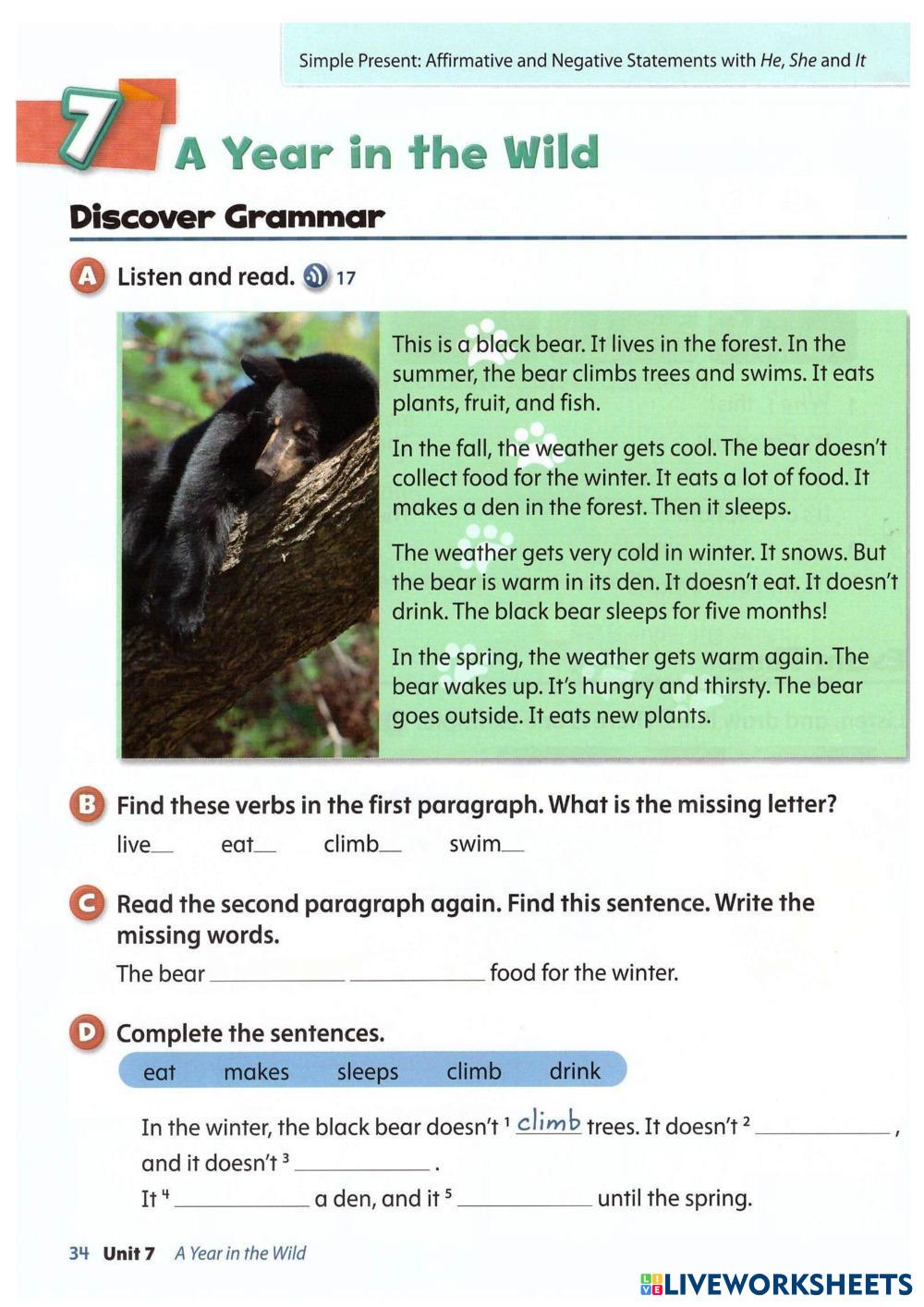 G1 - U7 - Gram | ESL Worksheets | 8183435