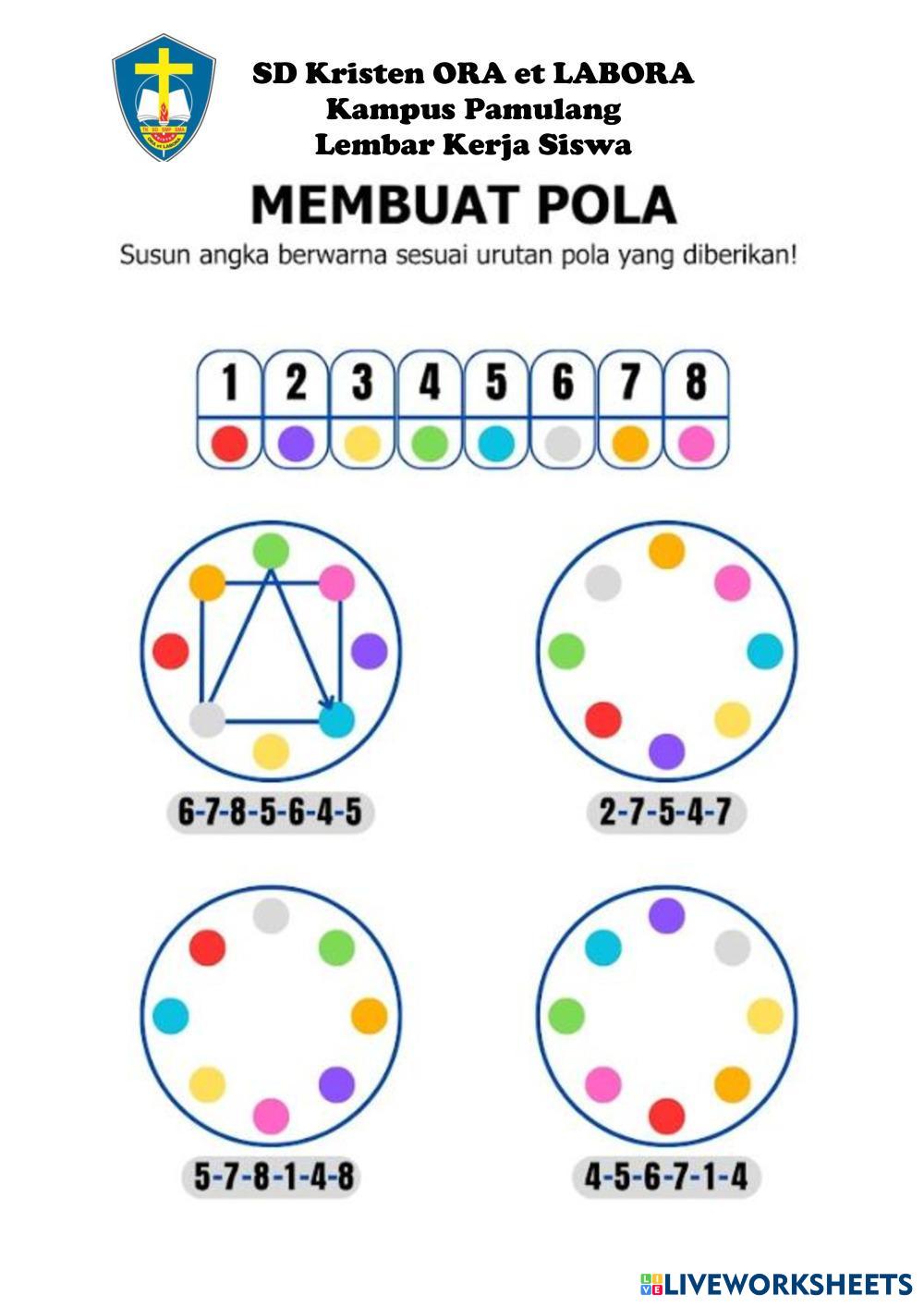 Membuat Pola | Science Worksheets | 8184093