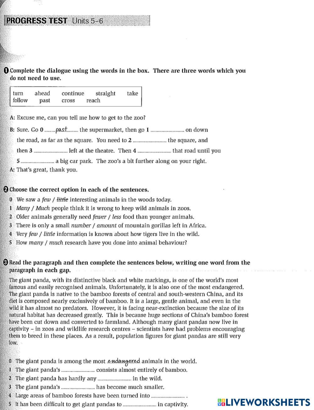 Progress test 5… | ESL Worksheets | 8185216
