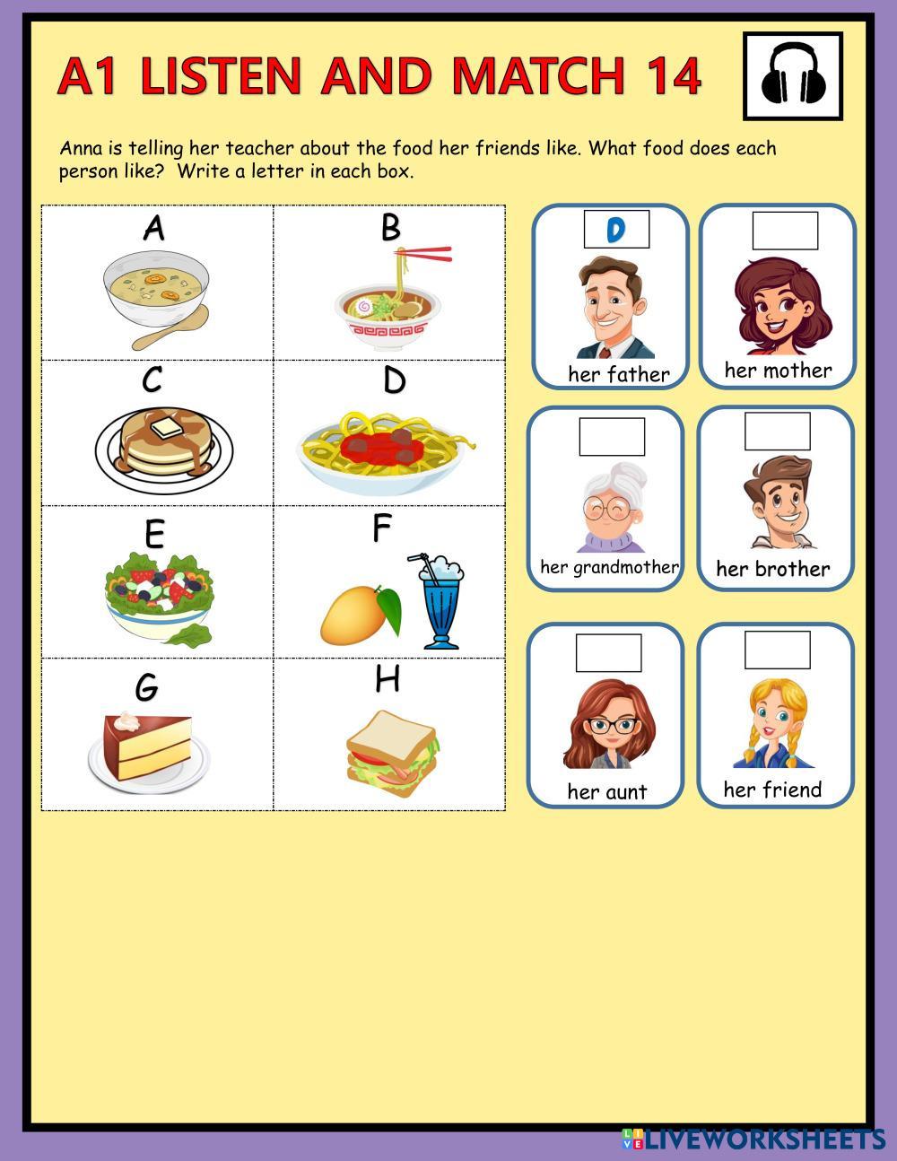 A1 Listen and M… | ESL Worksheets | 8186233