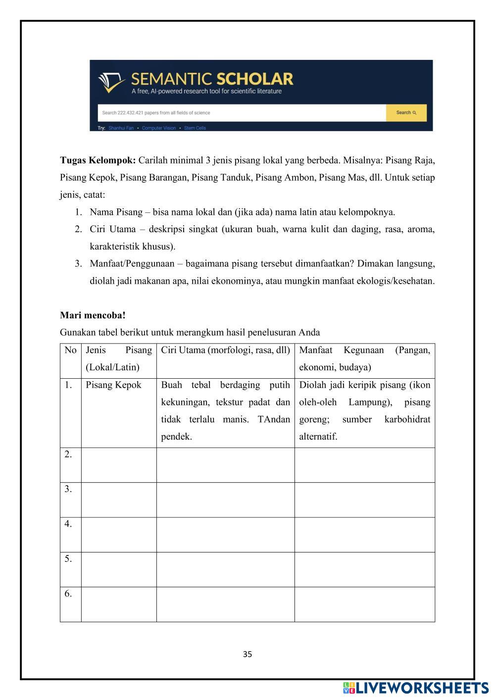 LK 1- Manfaat d… | Science Worksheets | 8100366