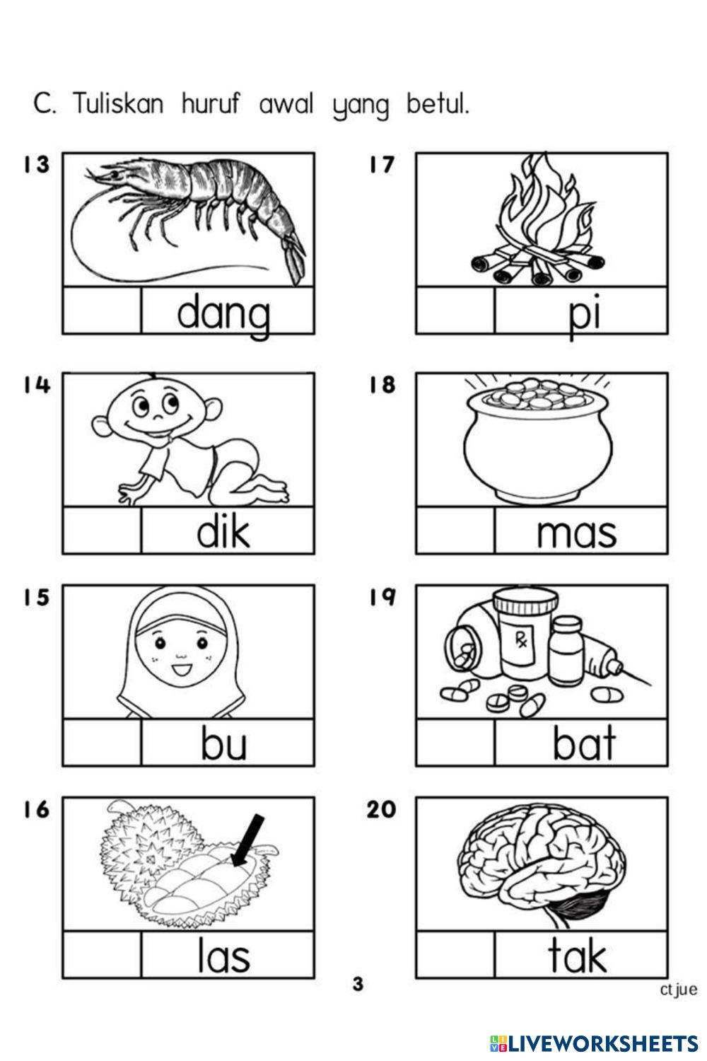 HURUF VOKAL | Social Studies Worksheets | 8188259