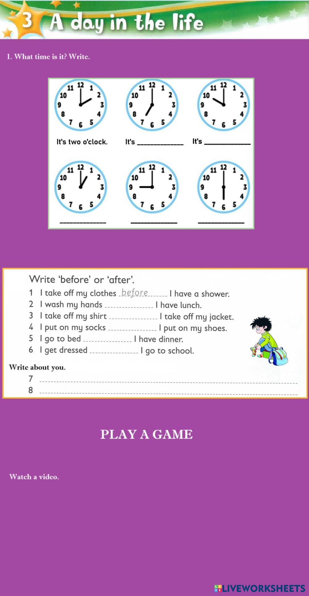 Kid's box 3 A d… | English Language Worksheets | 8192190