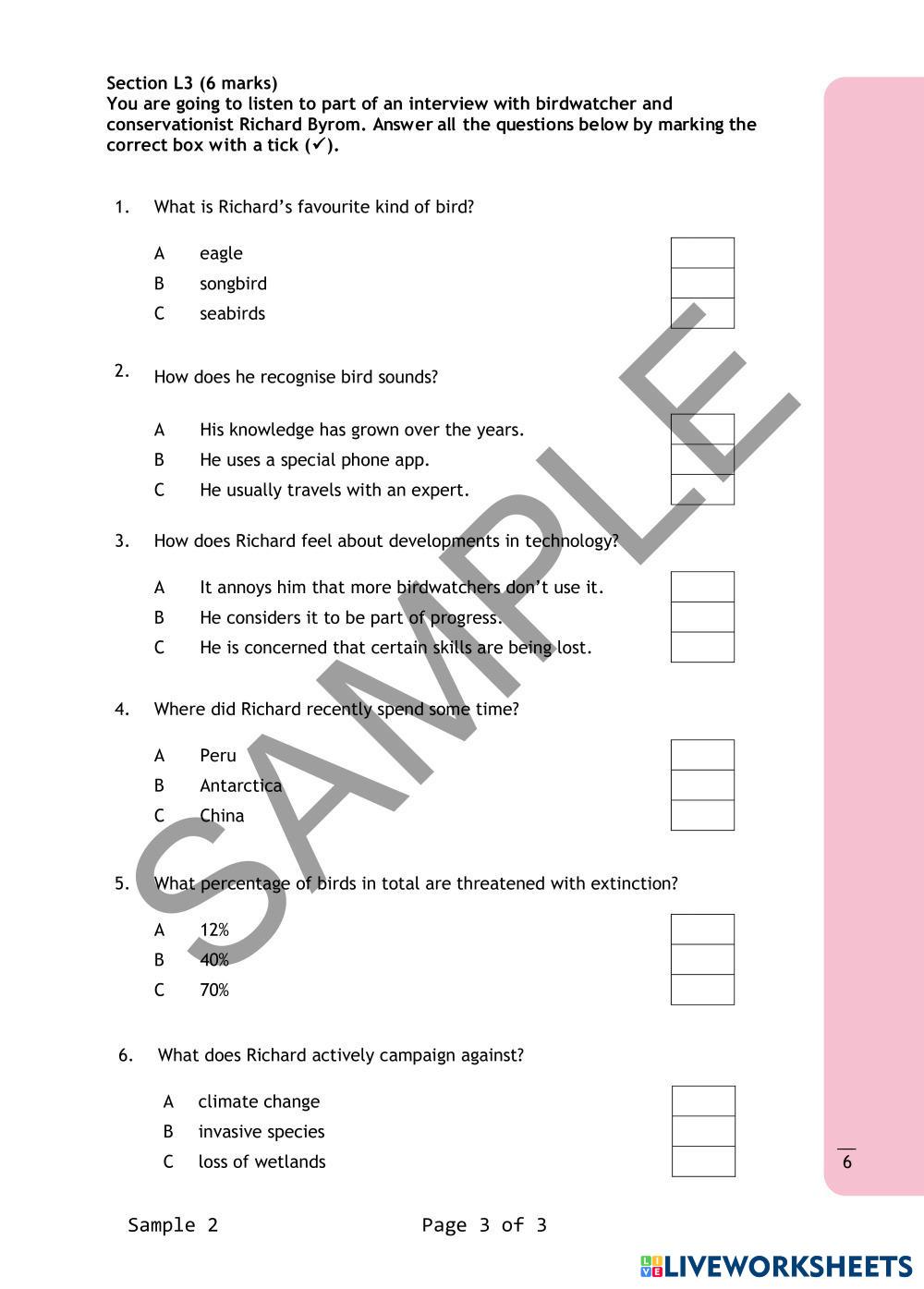 Proficiency - L… | ESL Worksheets | 8194645