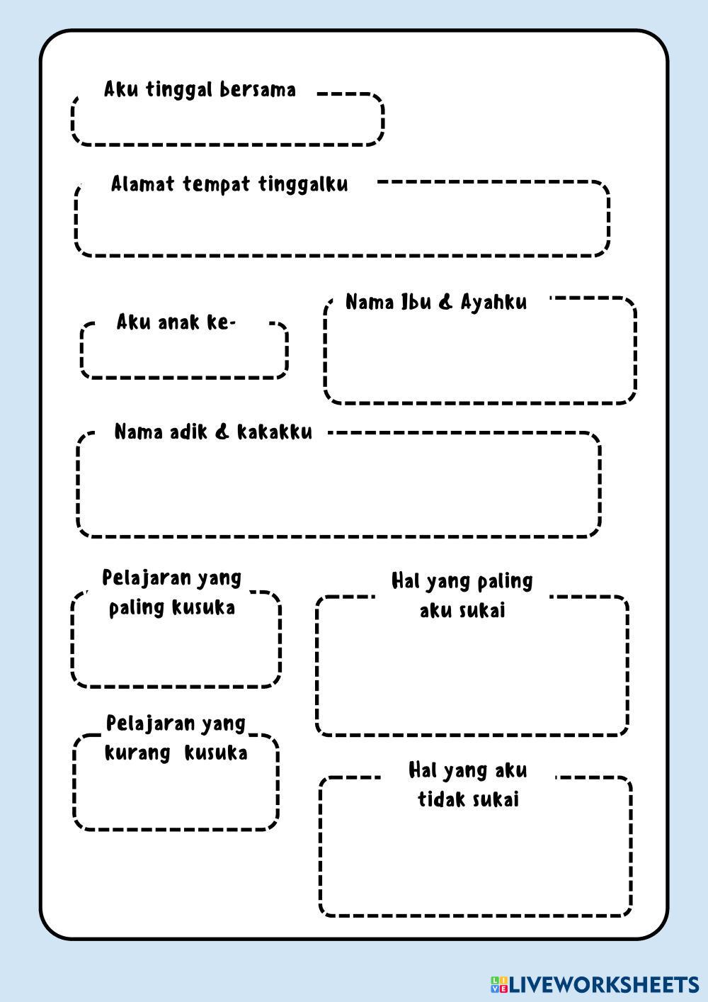 Biodata | Math Worksheets | 8195829