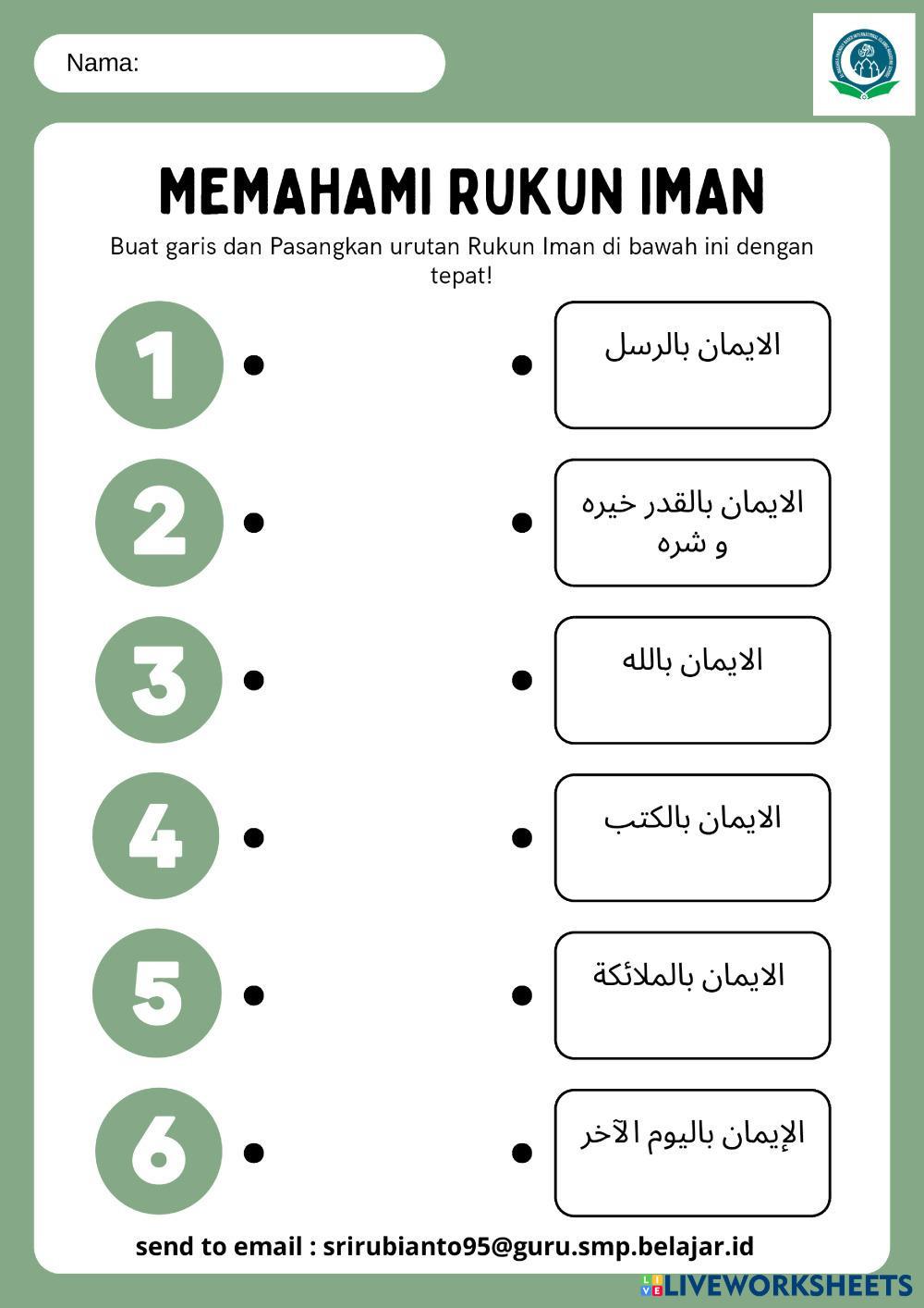rukun iman | Social Studies Worksheets | 8200605