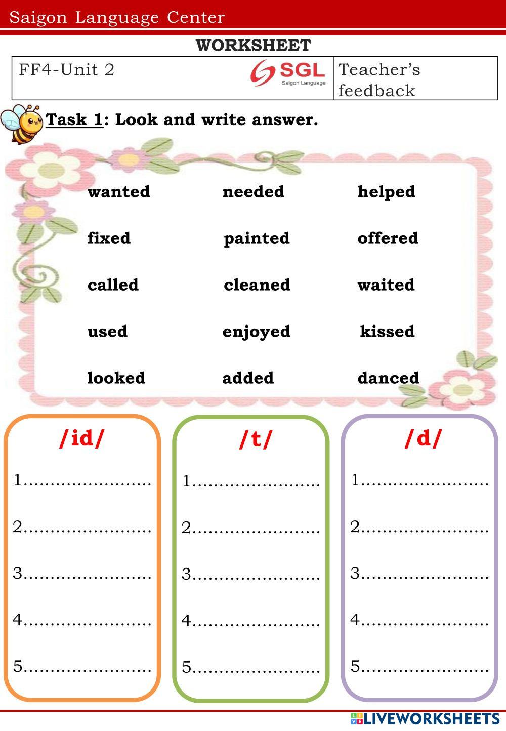 FF4-Unit 2 | ESL Worksheets | 8205550