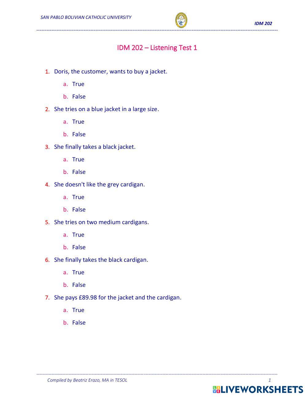 UCB IDM 202 - L… | ESL Worksheets | 8206960