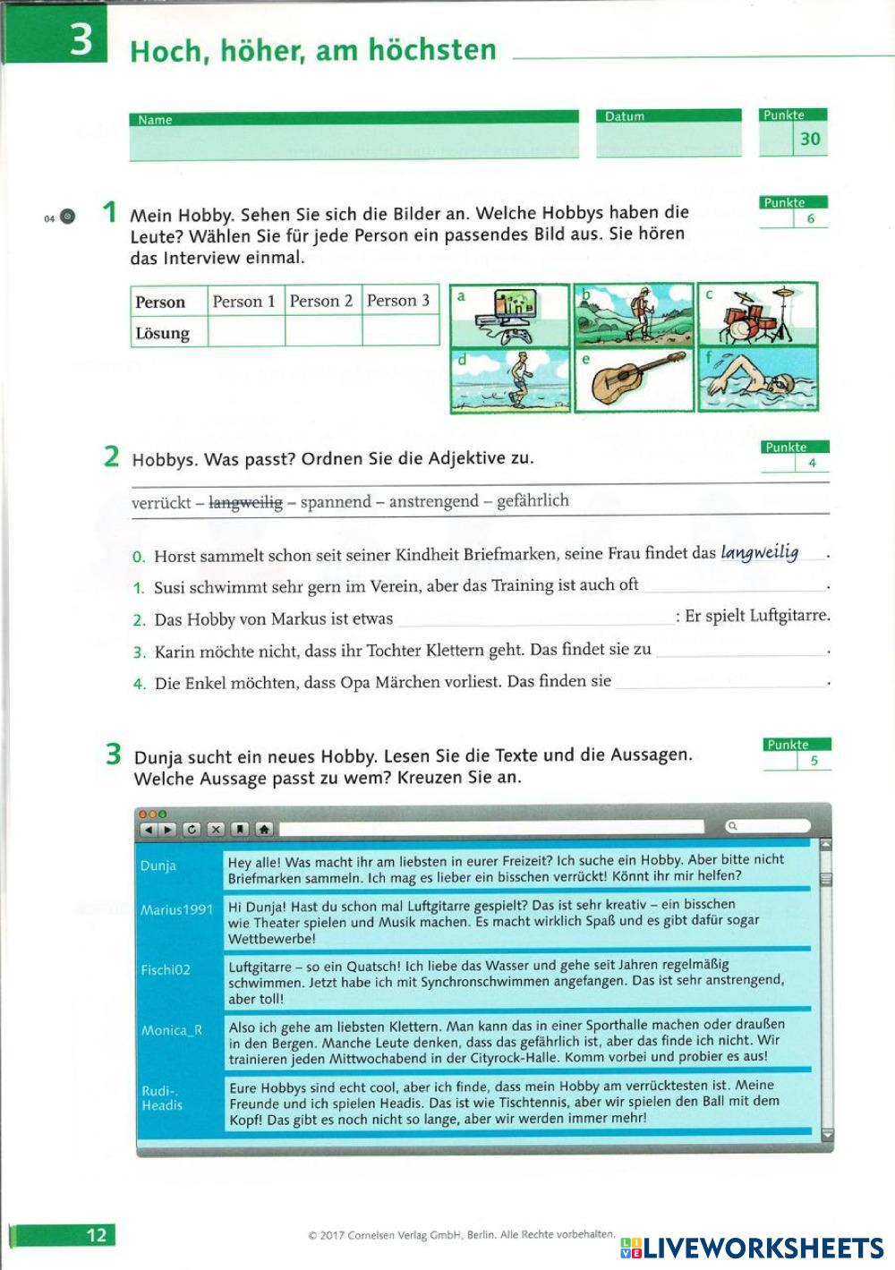 Panorama A2 Prü… | ESL Worksheets | 8210724