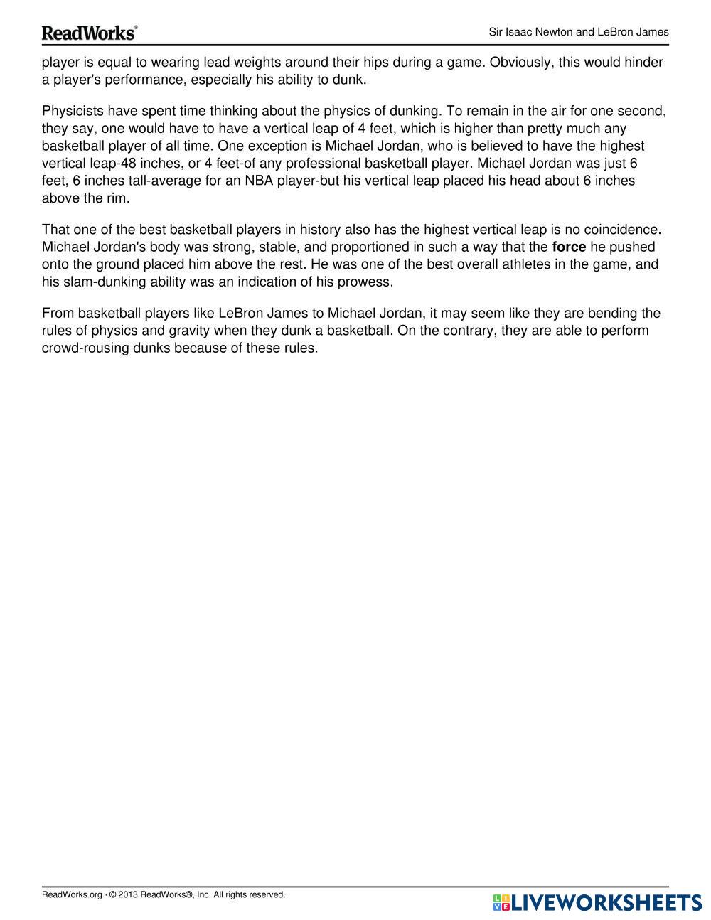 Newtons Laws | Science Worksheets | 8224019