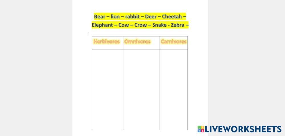 wild animals | Science Worksheets | 8225526