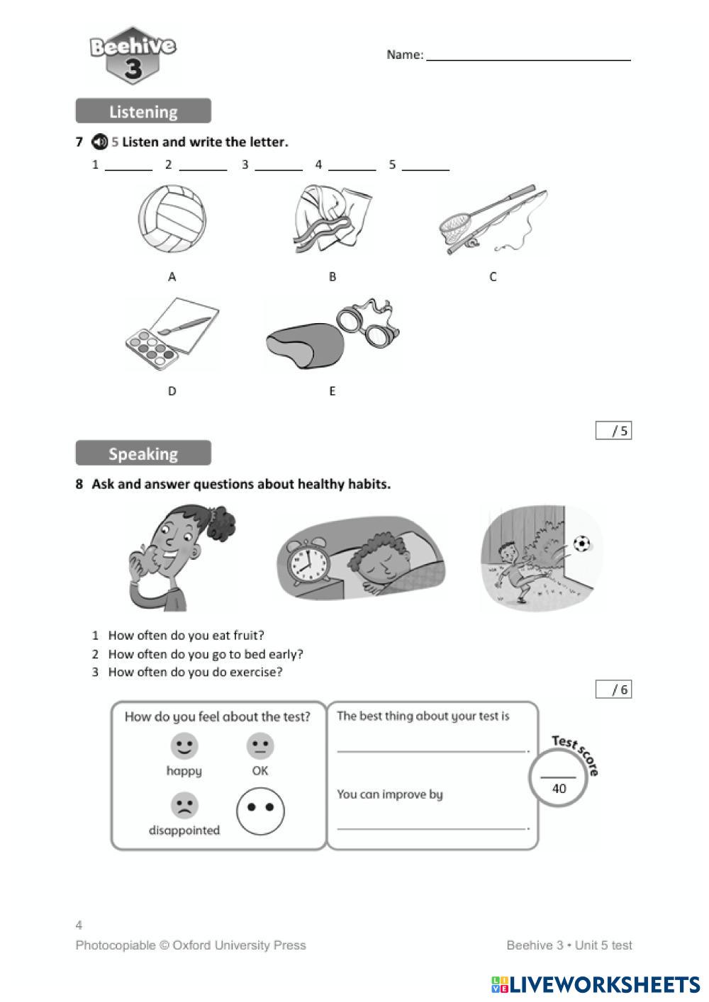 Beehive 3 Unit … | English Language Worksheets | 8228495