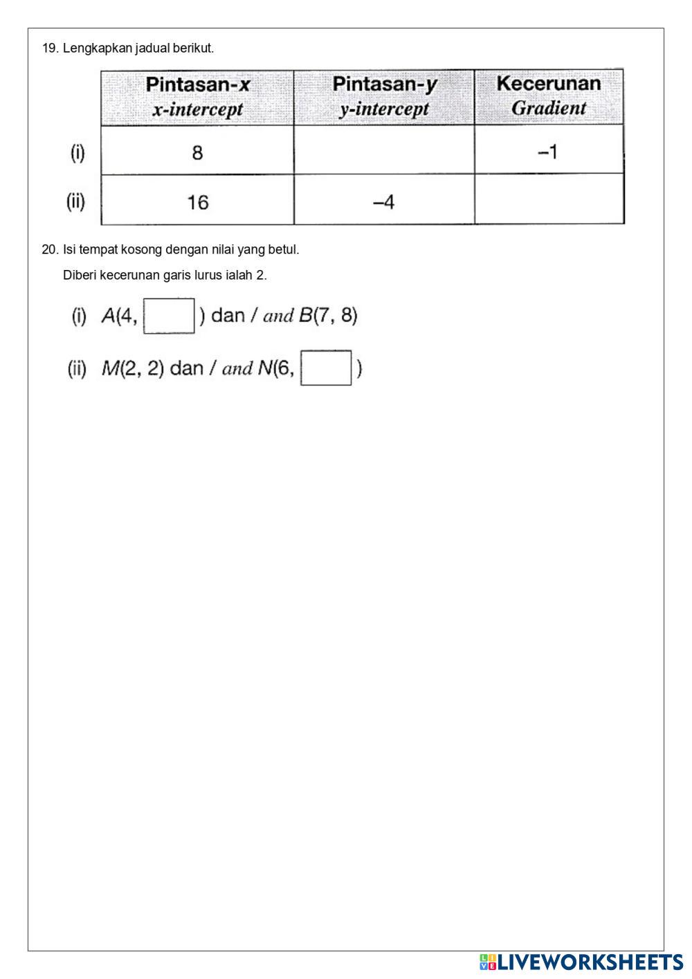 Revision Form 2… | Math Worksheets | 8229172