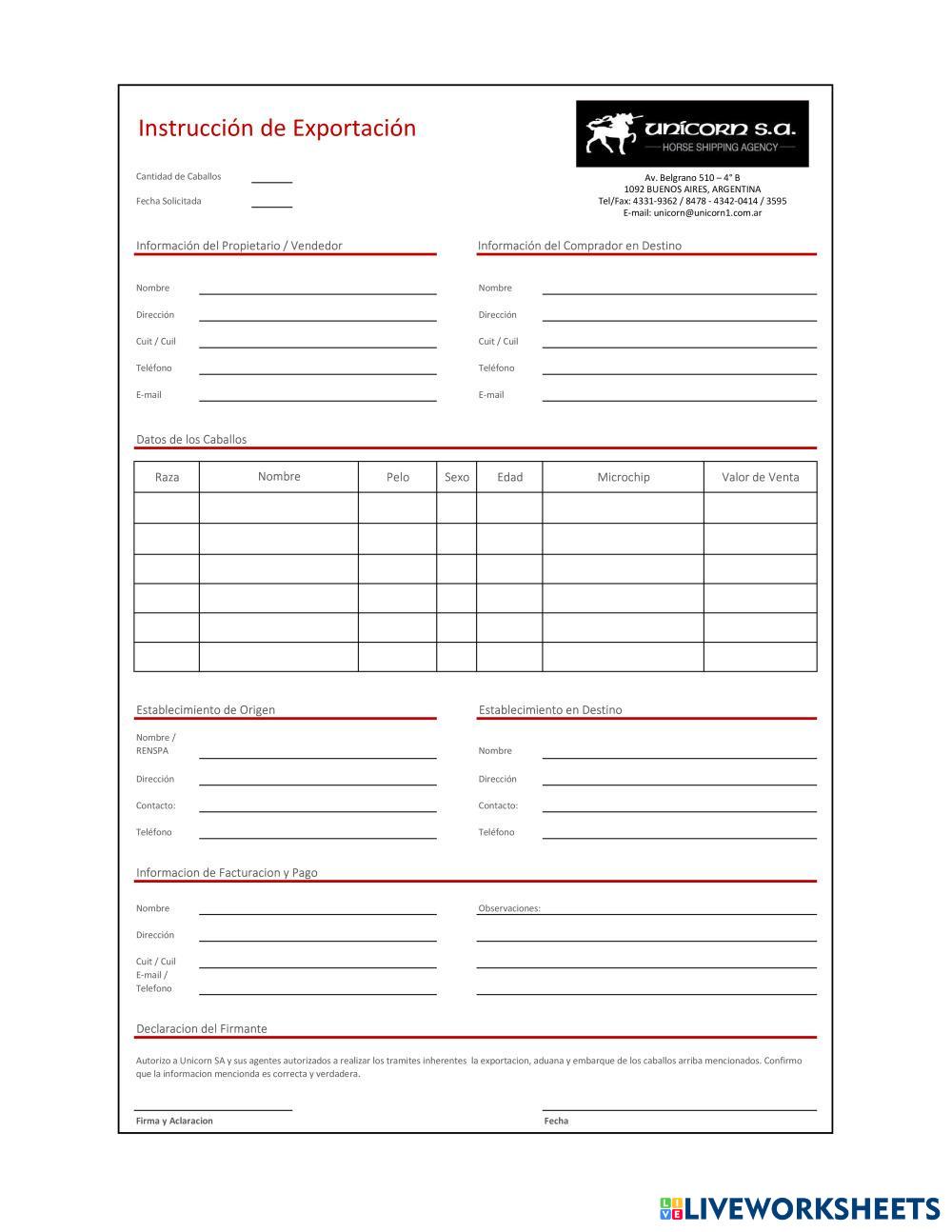 Instruccion expo | English Language Worksheets | 8332051