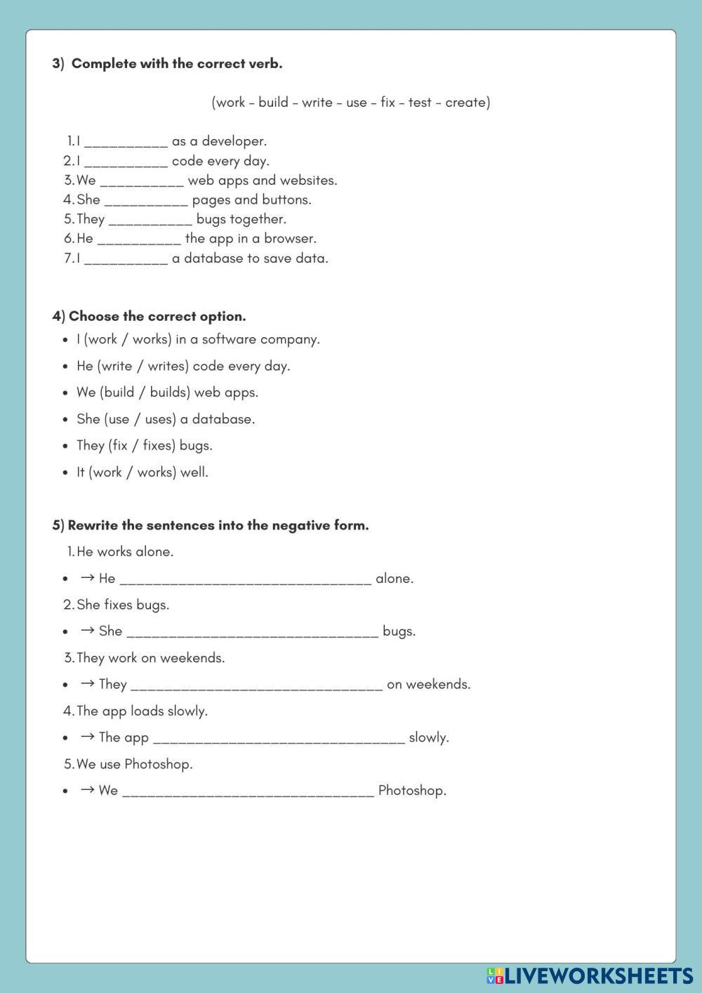 PRESENT SIMPLE … | ESL Worksheets | 8329285