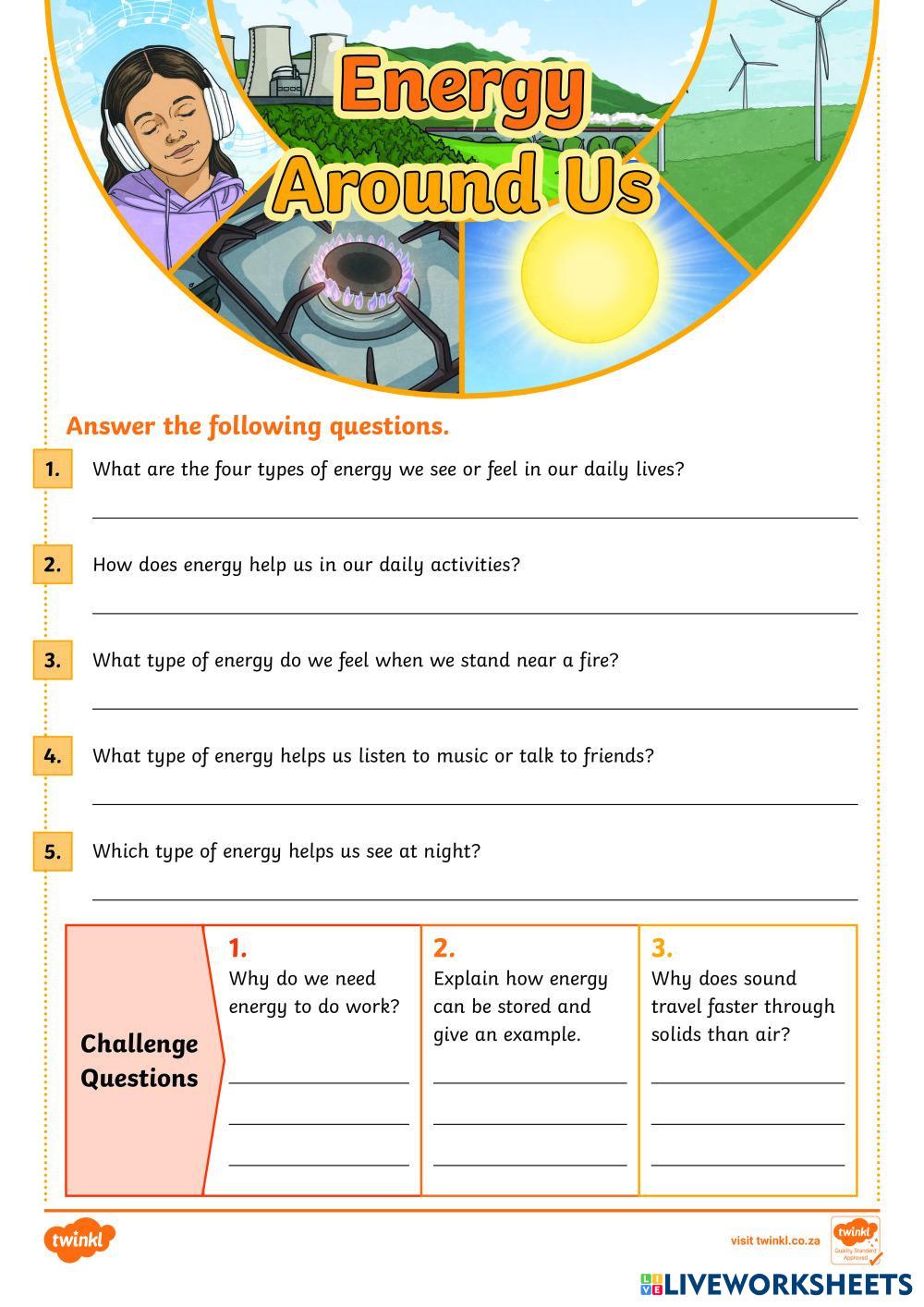 energy | Science Worksheets | 8330883