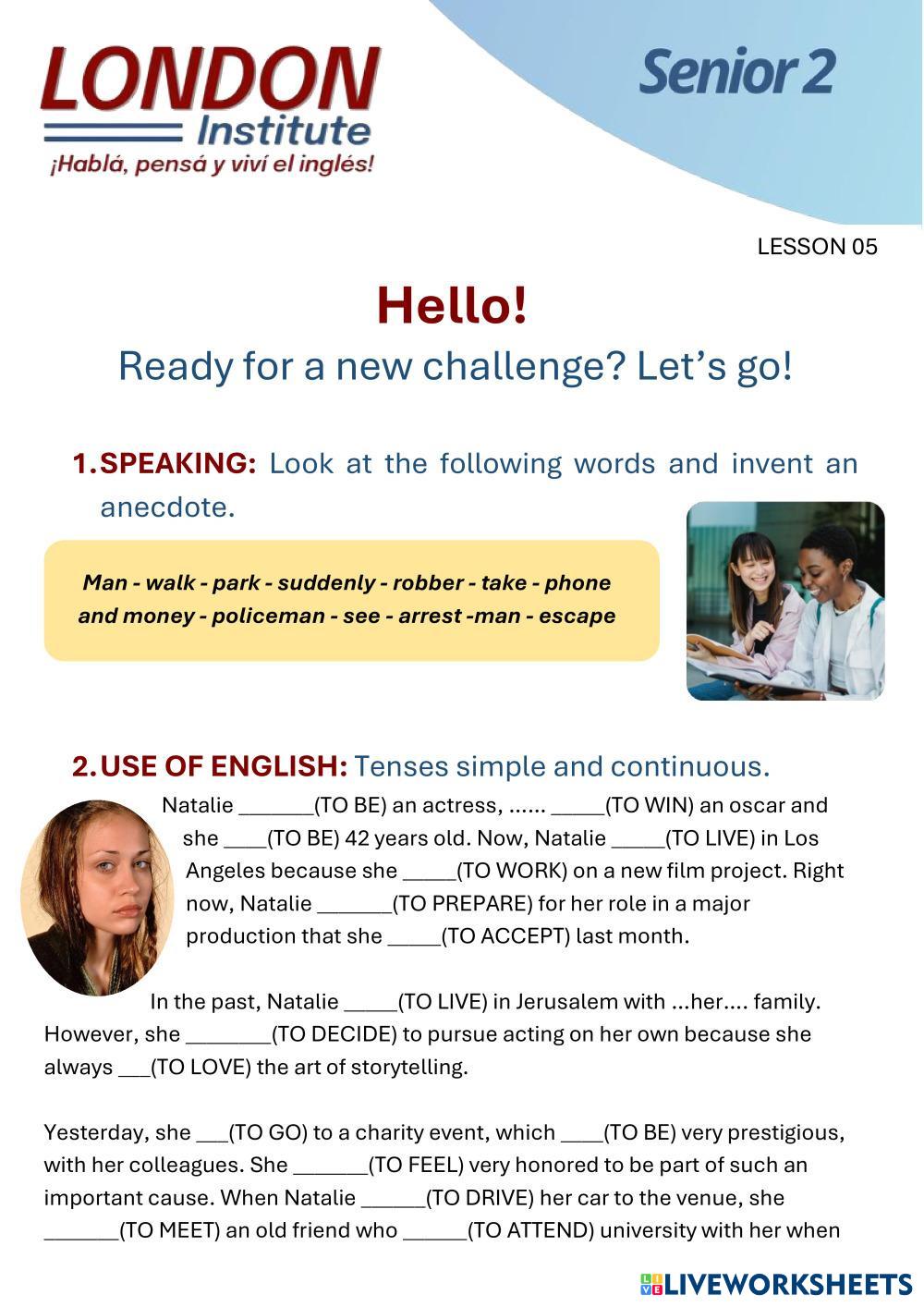 Lesson 5 | English Language Worksheets | 8331229