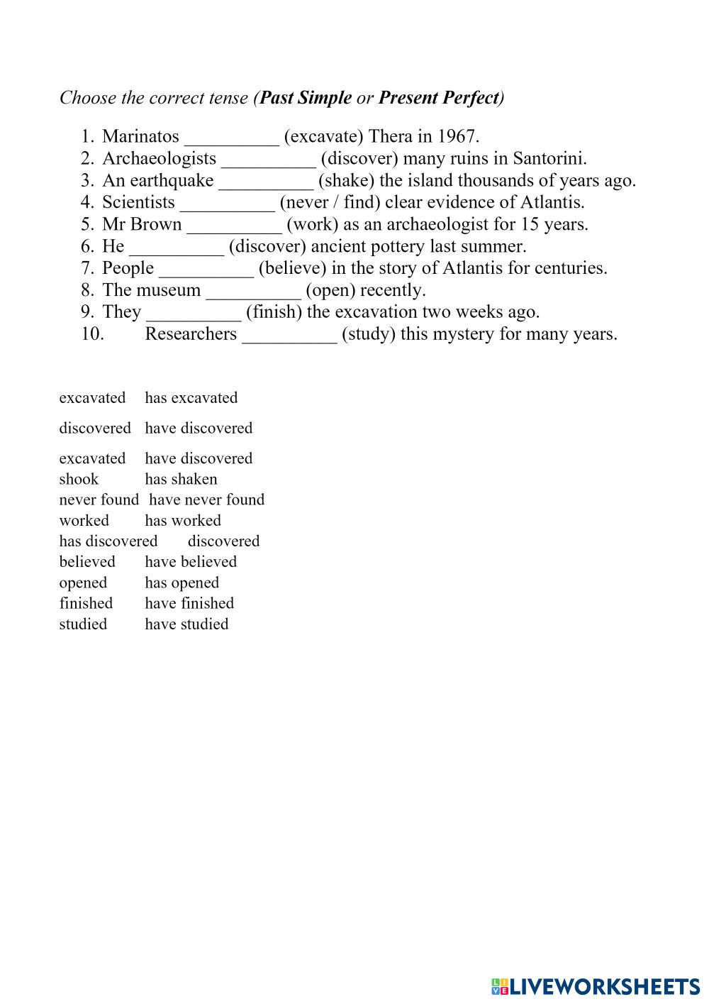 Past Simple vs … | English Language Worksheets | 8331311