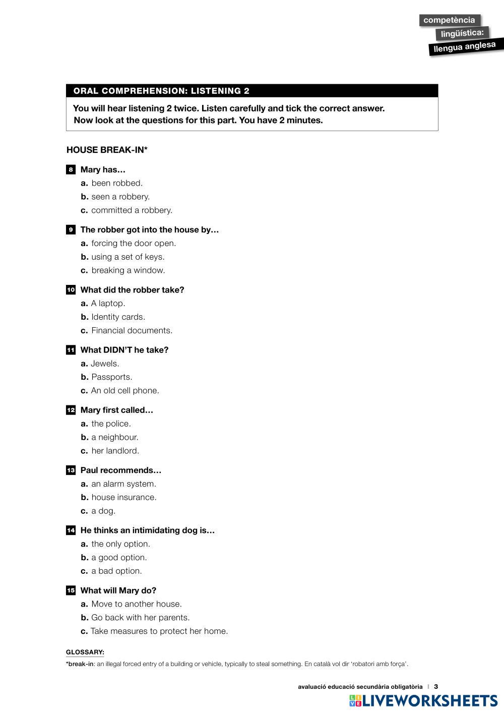 CCBB 2019_2020 | English Language Worksheets | 8331688