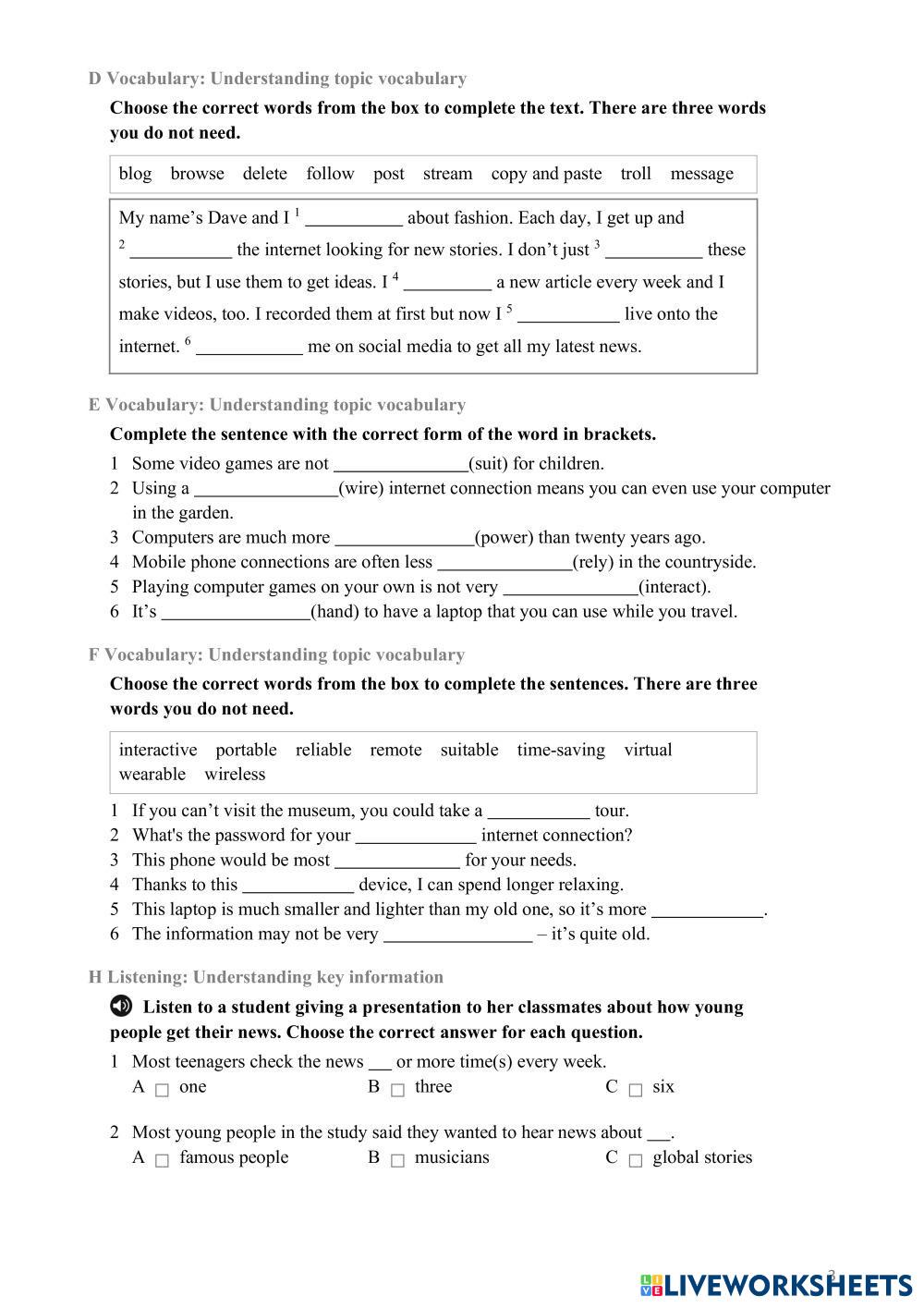 Life Vision int… | English Language Worksheets | 8331944
