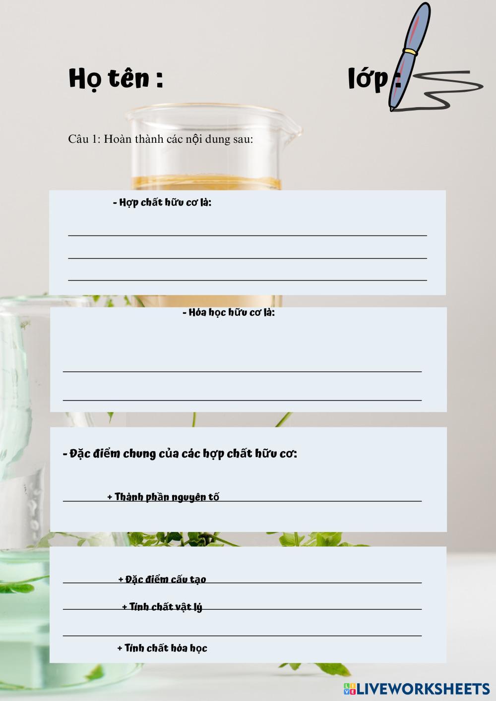 Phiếu học tập s… | Science Worksheets | 8060413