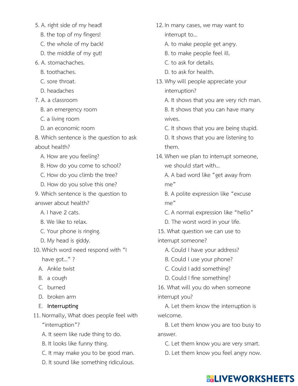 Mid-Term Examin… | English Language Worksheets | 8332148