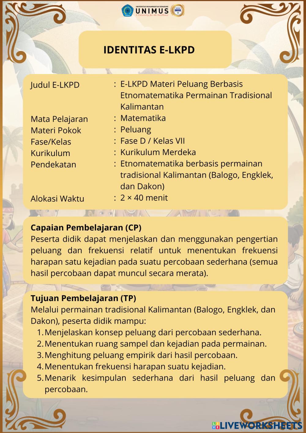 LKPD PELUANG | Math Worksheets | 8332947