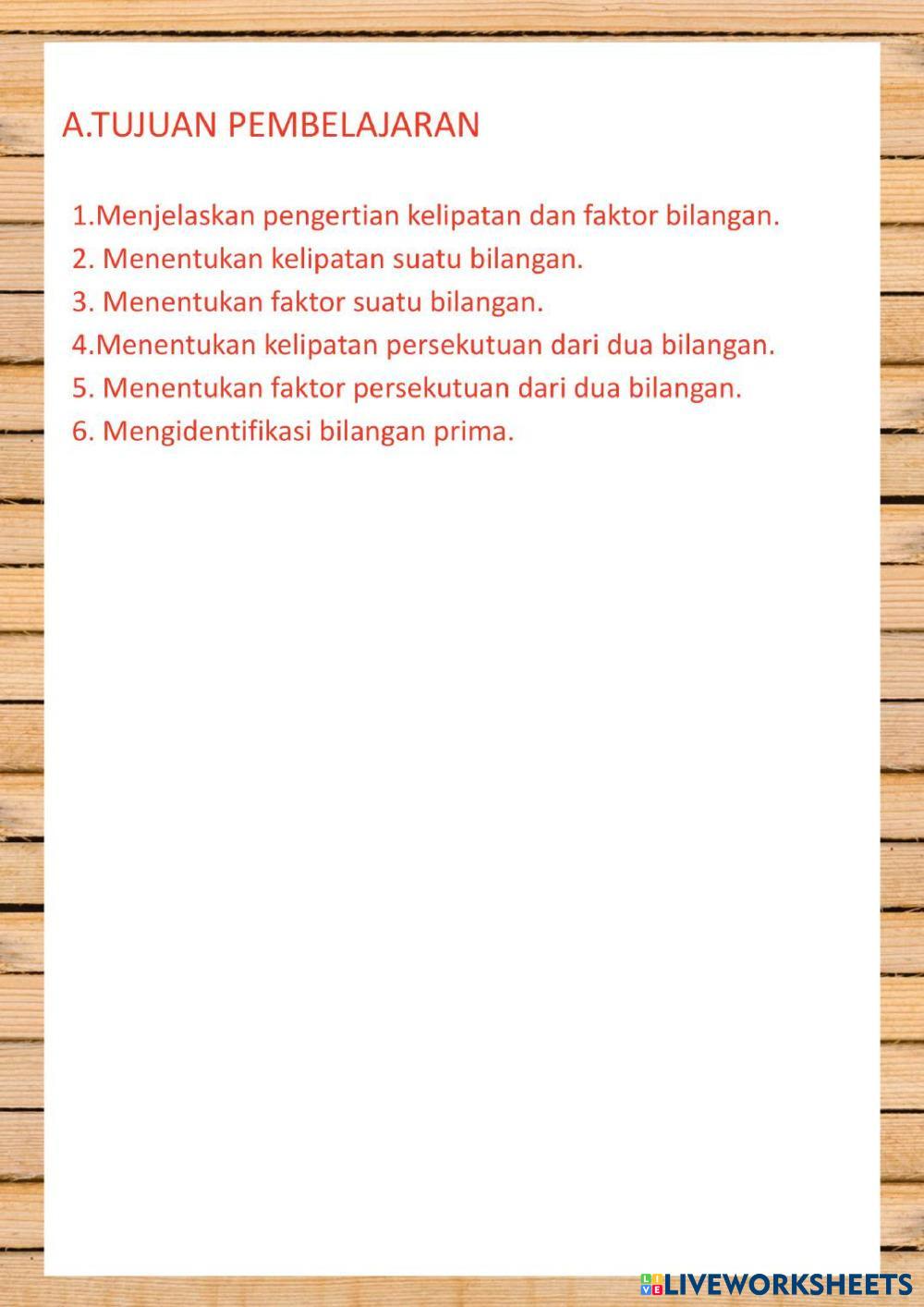 Kelipatan dan f… | Math Worksheets | 8332984