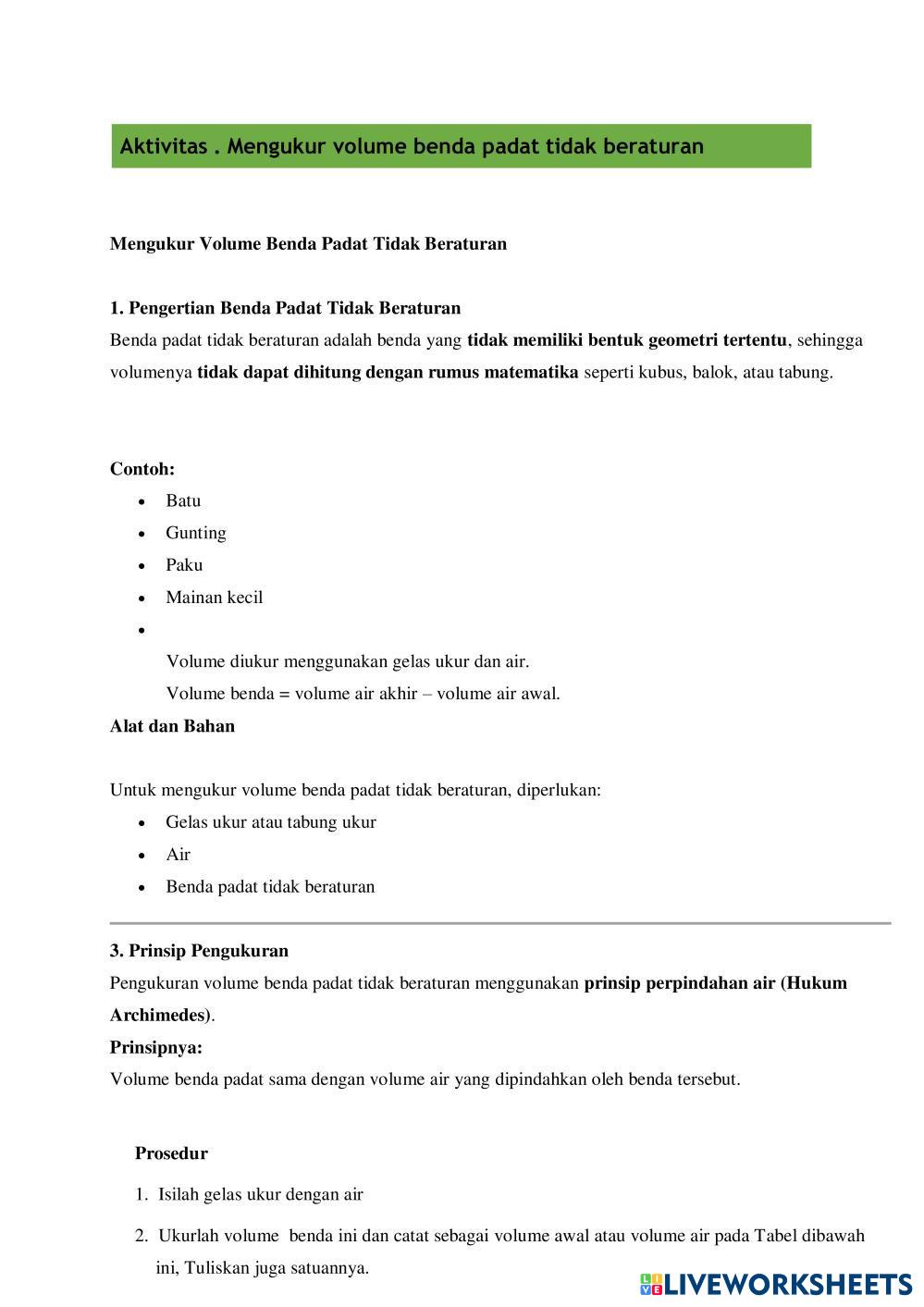 BENDA PADAT TID… | Science Worksheets | 8333546