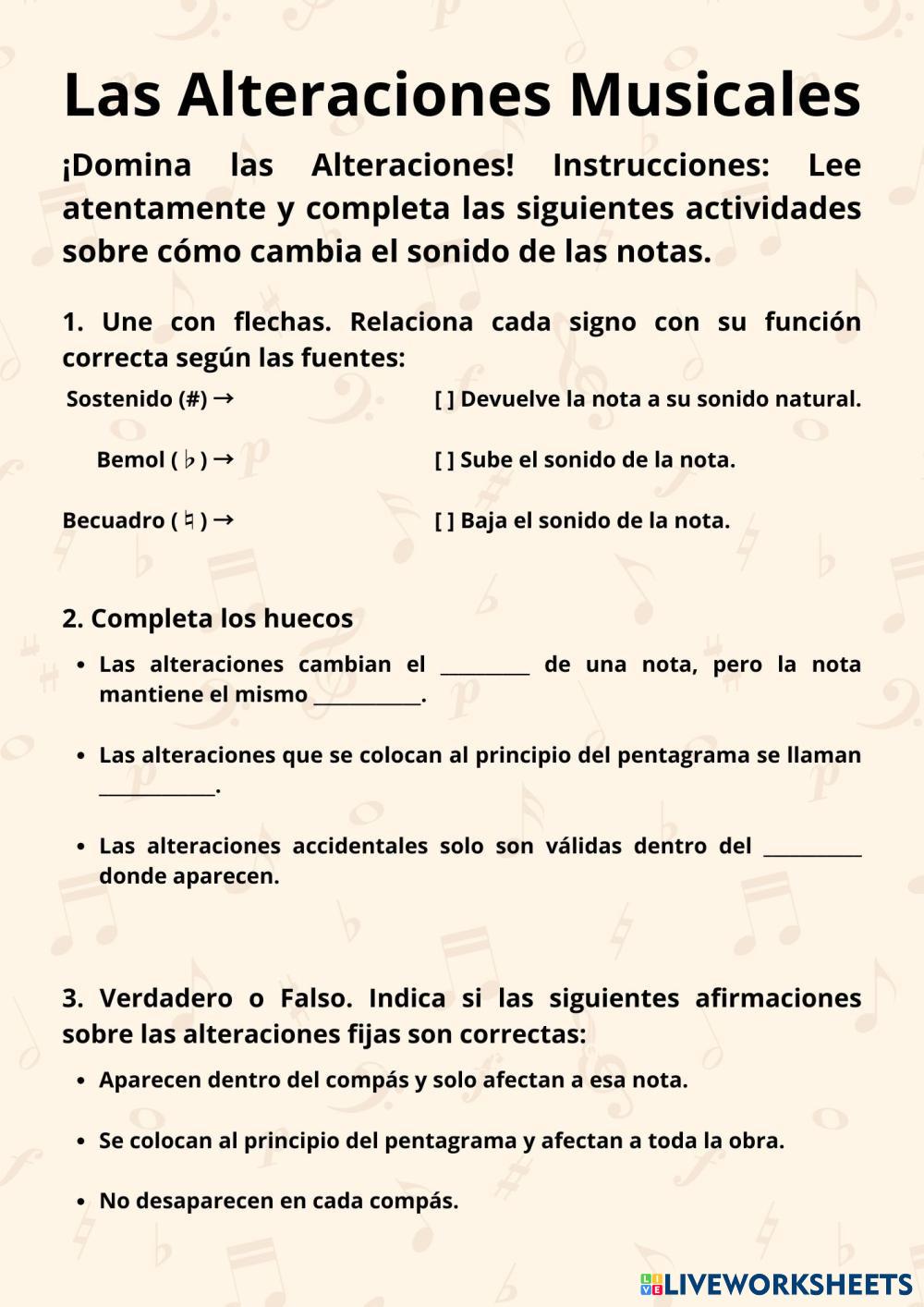 Las Alteracione… | Math Worksheets | 8334108