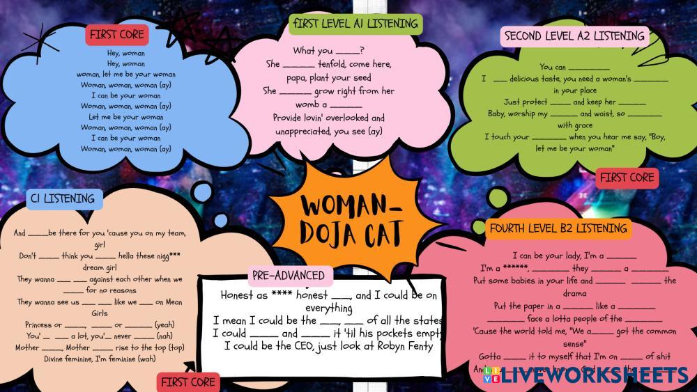 woman-doja cat … | English Language Worksheets | 8334112
