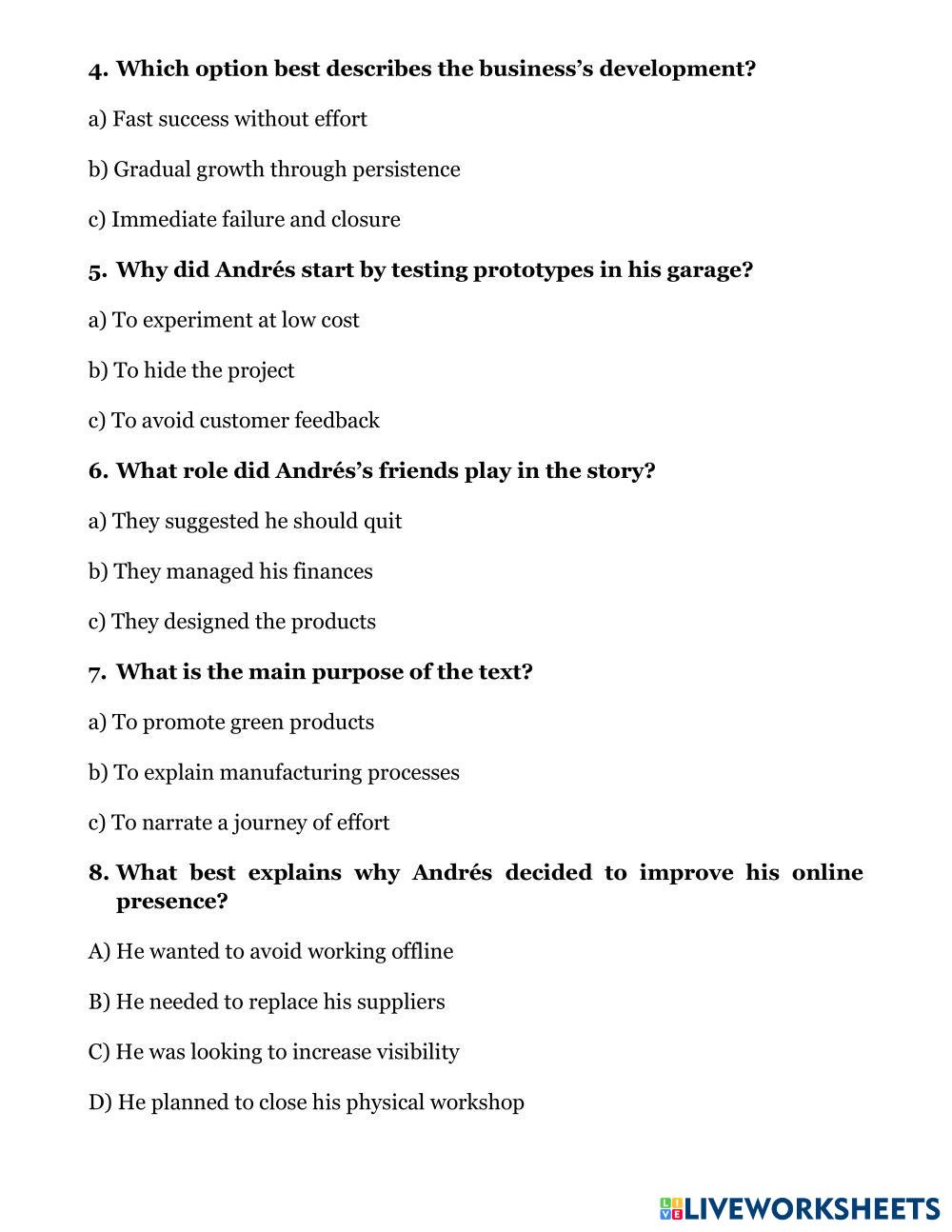 NEW BUSINESS | English Language Worksheets | 8334206